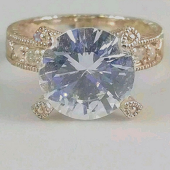 Artist signed SU | Jewelry | Vintage Simulated Diamond Engagement Ring ...